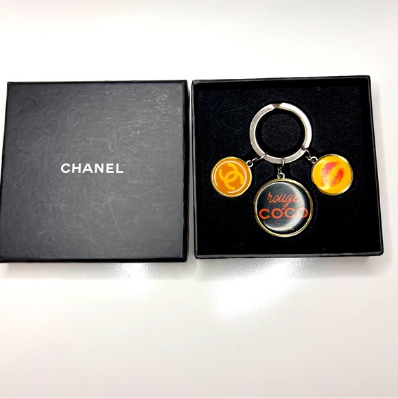 CHANEL | Accessories | Chanel Rouge Coco Triple Charm Keyringbag Charm ...